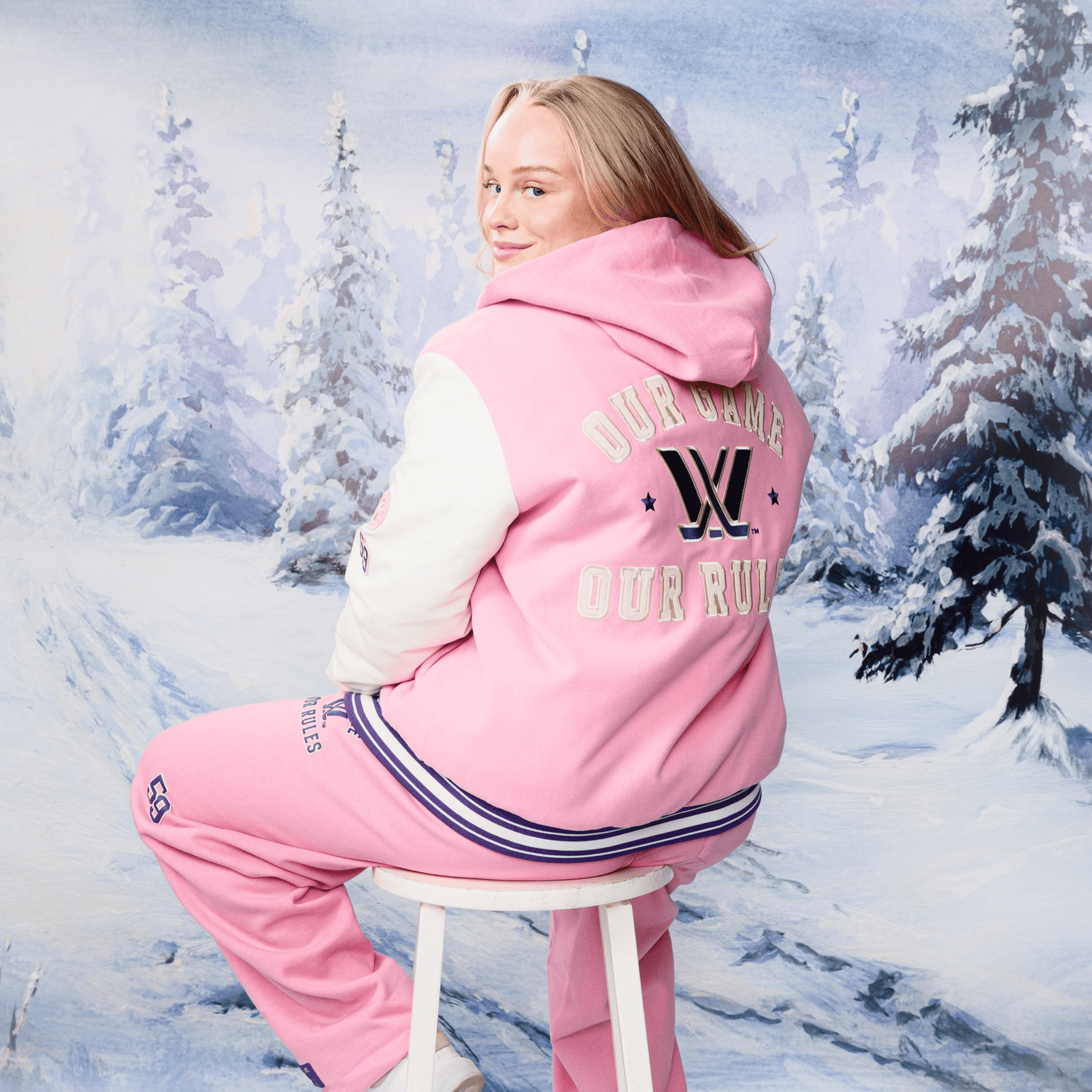 PWHL x Barbie by Peace Collective Adult Letterman Jacket
