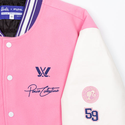 PWHL x Barbie by Peace Collective Adult Letterman Jacket
